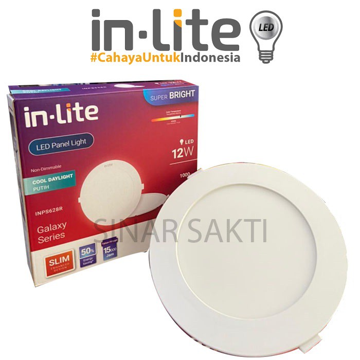 Jual INLITE Lampu Downlight LED 12W Inbow Lampu Panel Bulat INLITE ...