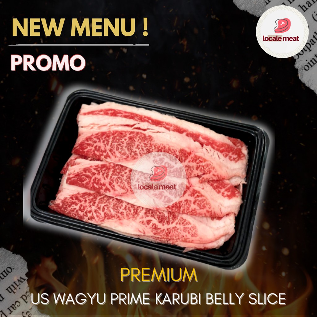 Jual FRESH CUT ! Premium US Wagyu Prime Karubi Belly Slice 500 Gram ...