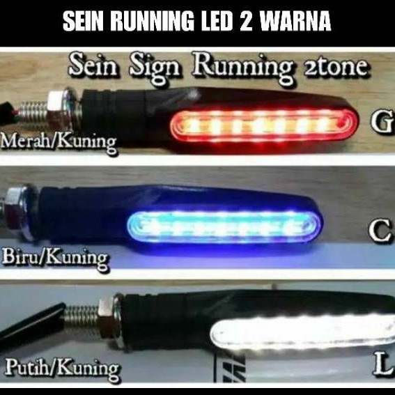 Jual LAMPU SEIN RUNNING LED / SEIN BERJALAN 2 WARNA | Shopee Indonesia