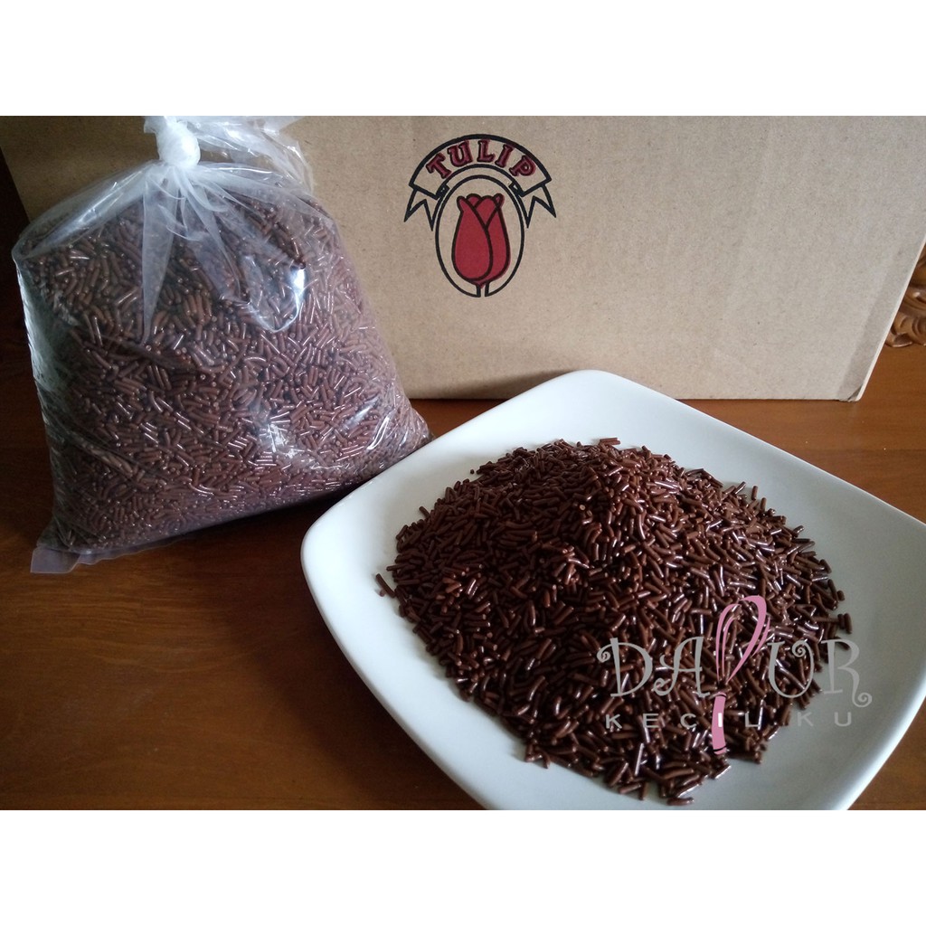 Jual Meses Tulip dark compound 5 Repack 250 gram / Tulip Choco Rice ...