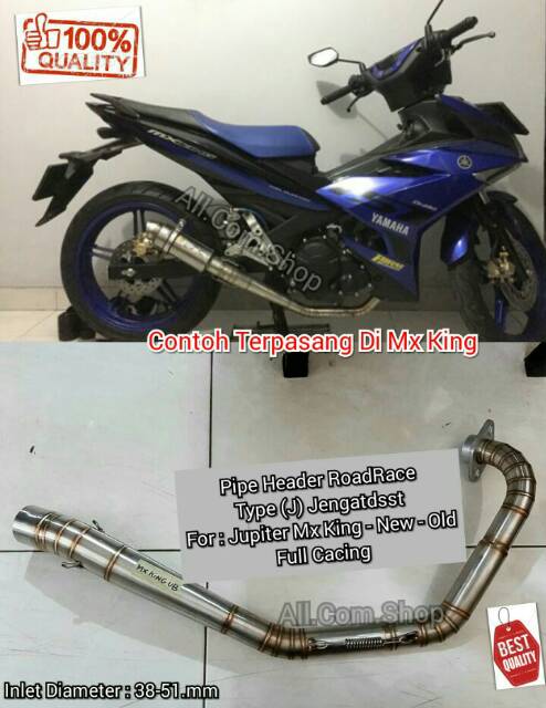 Jual Pipa Header / Leher Knalpot Full LASS ROADRACE JUPITER MX NEW ...