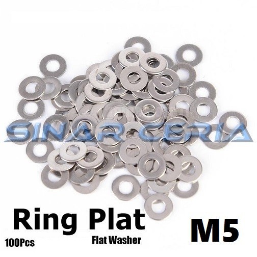 Jual RING PLAT M 5 - RING BAUT M5 GALVANIS FLATE WASHER ISI 100 PCS ...