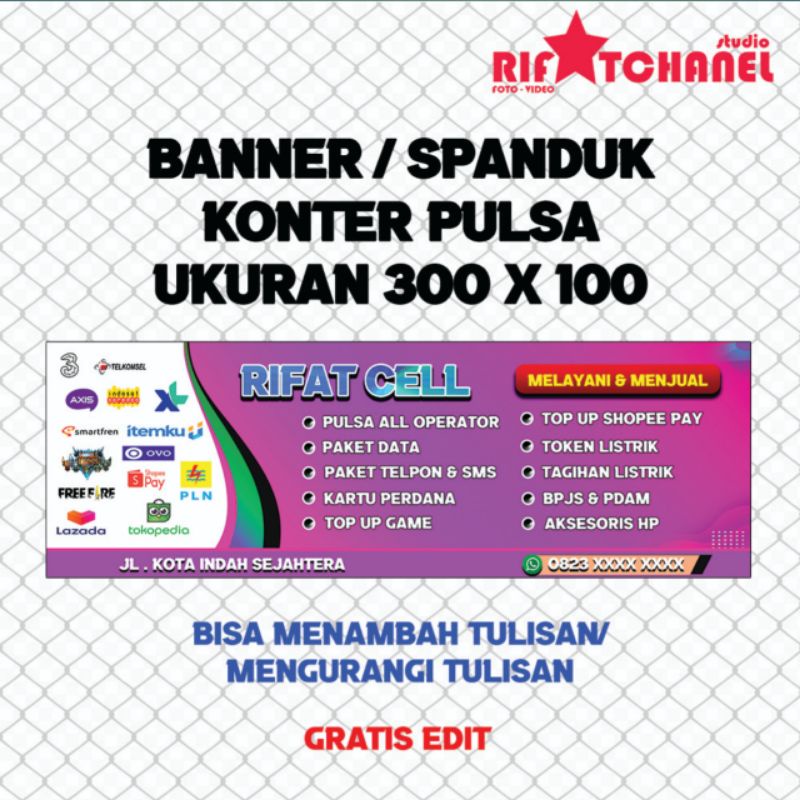 Jual Banner spanduk konter ukuran 300 x 100 | Shopee Indonesia