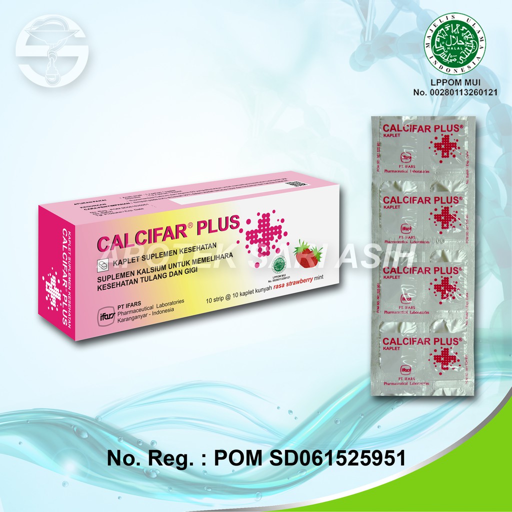 Jual CALCIFAR PLUS Kaplet Ifars STRIP isi 10 Suplemenvitamin D3 kalsium ...