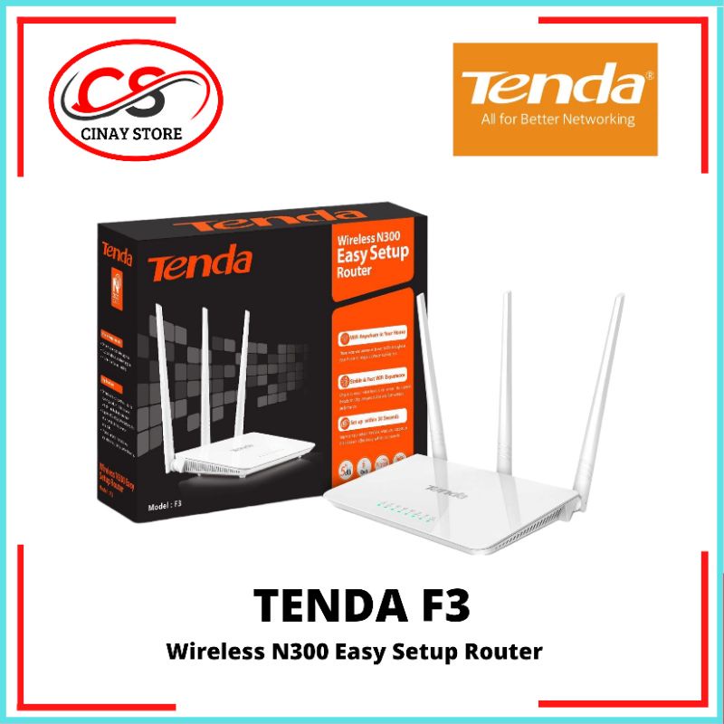 Jual Tenda F3 Wireless Router 300Mbps 3 Antena | Shopee Indonesia