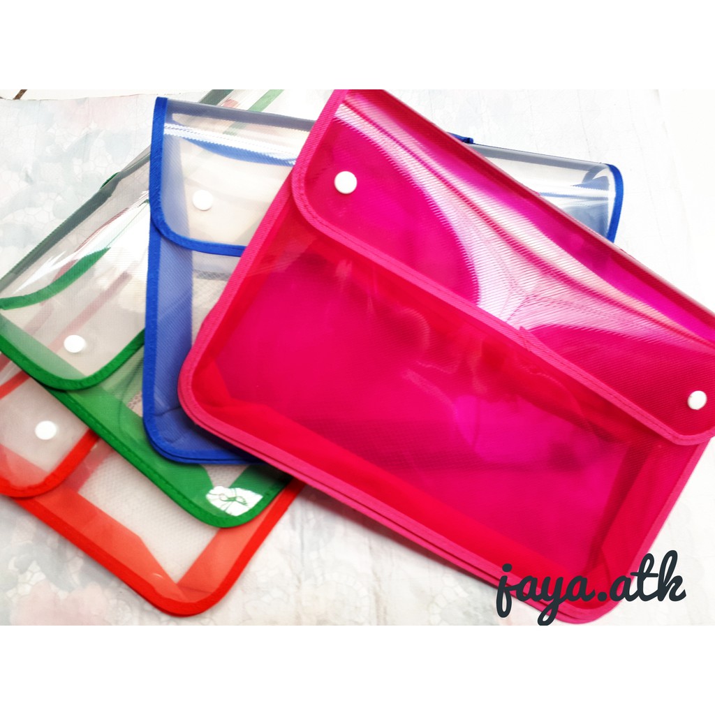 Jual Map Plastik Zipper Kancing Dua - Zipper Jaring - Zipper Bag F4 ...