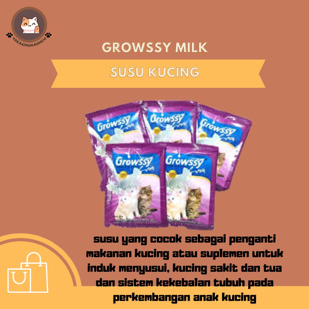 Jual Cat Milk Growsy 20gr Growssy 20 gr Susu Kucing Per Sachet | Shopee ...