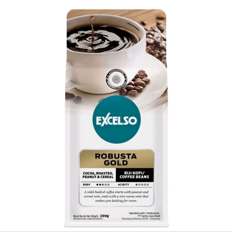 Jual Excelso Robusta Gold BIJI Kopi 200 gr | Shopee Indonesia