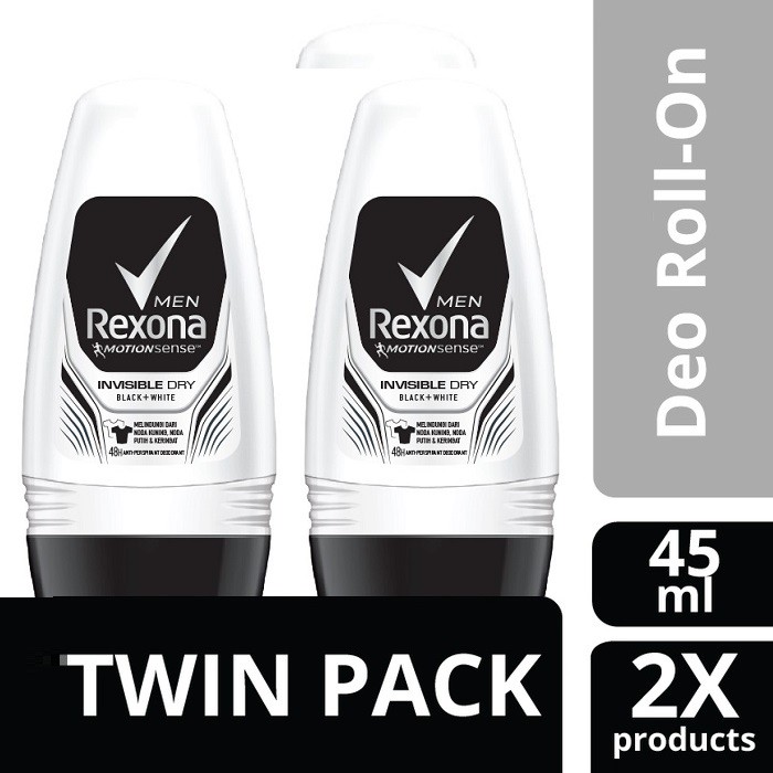 Jual Rexona Men Deodorant Deo Pria Roll On Invisible Dry 45ml Anti Bakteri Twin Pack | Shopee ...