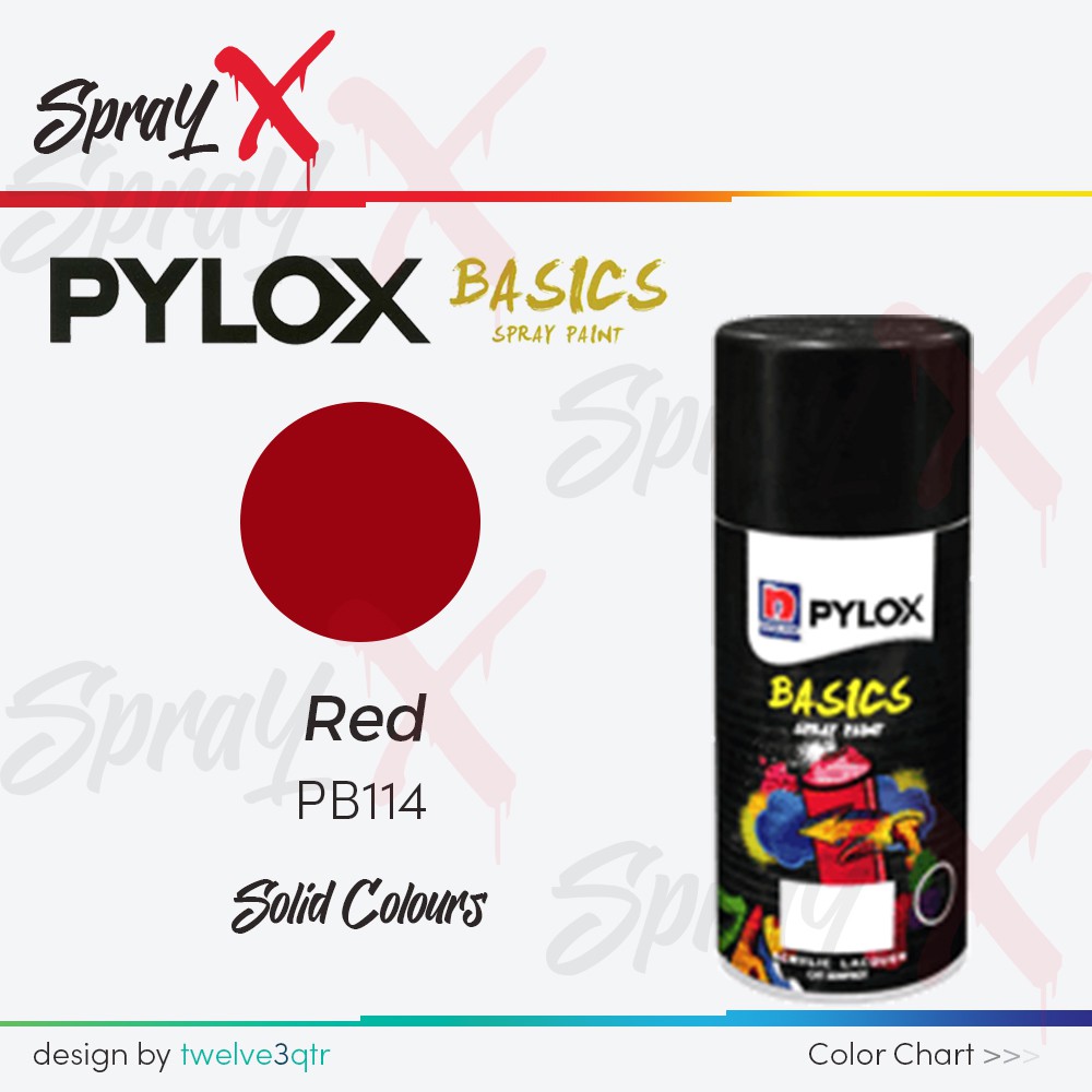 Jual PYLOX BASICS SOLID RED 114 / MERAH STANDAR PB114 300ML - CAT ...