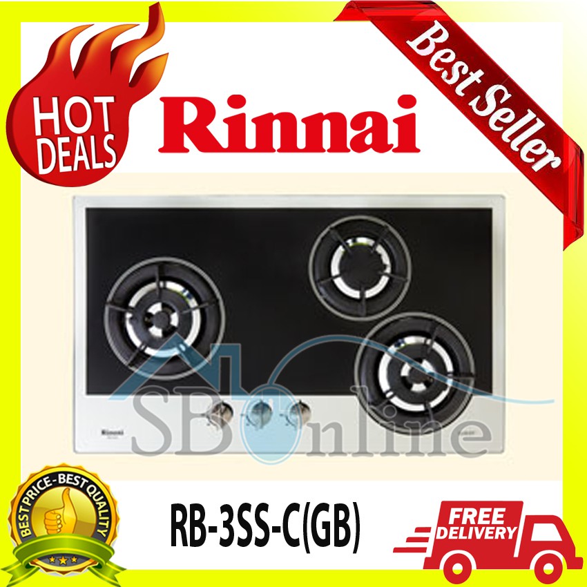 Jual Kompor Gas Tanam 3 Tungku Rinnai RB-3SS-C (GB) | Shopee Indonesia