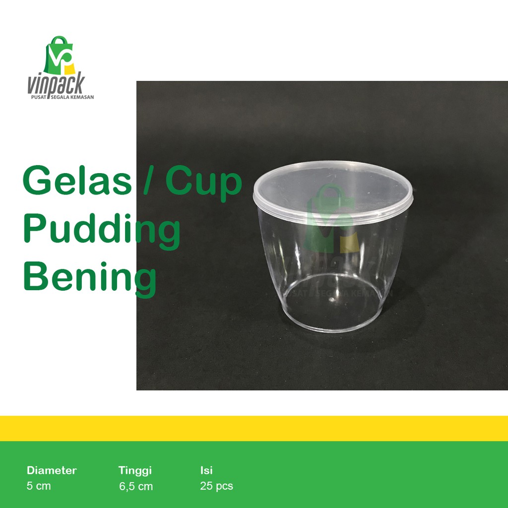 Jual Thinwall/ Cup/ Mangkok pudding TEBAL BENING Tanpa Kaki 150 ml ...