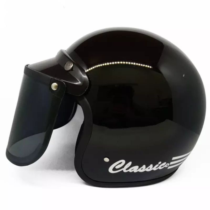 Jual Helm Bogo Retro Classic Dewasa SNI Murah (Hitam glossy) | Shopee ...
