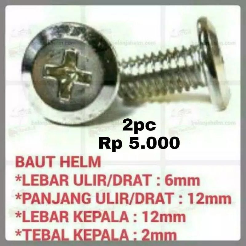 Jual Baut helm GM evolution / baut universal gm Evo gm fighter BM ...