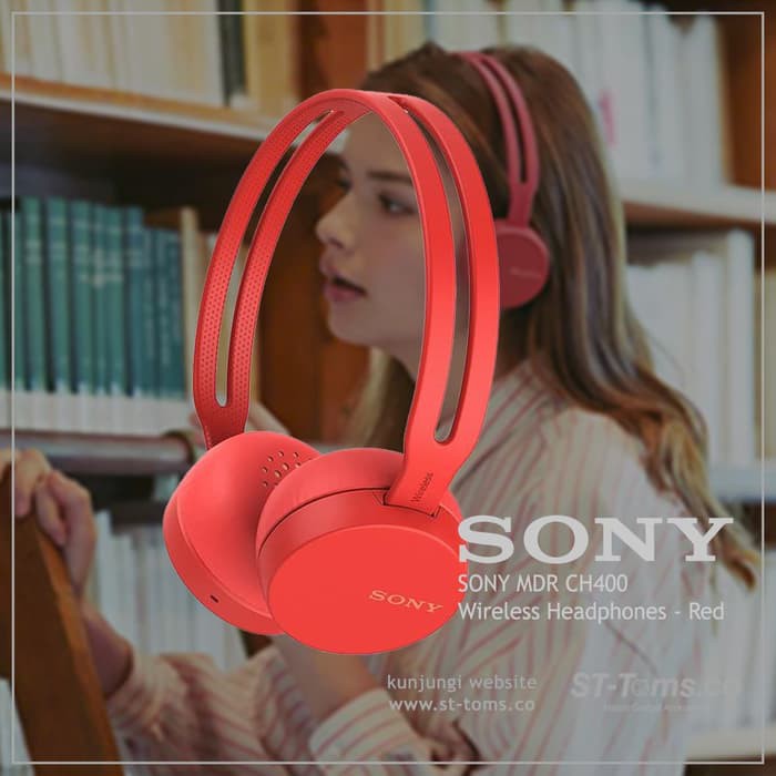 Jual Sony CH400 / CH 400 / CH-400 Wireless Headphones - Red | Shopee ...