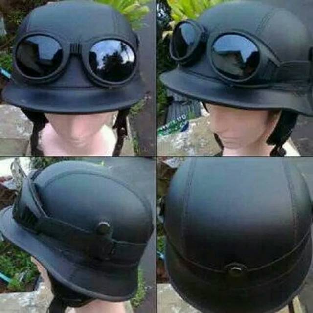 Jual Helm Retro Nazy Hitam Polos | Shopee Indonesia