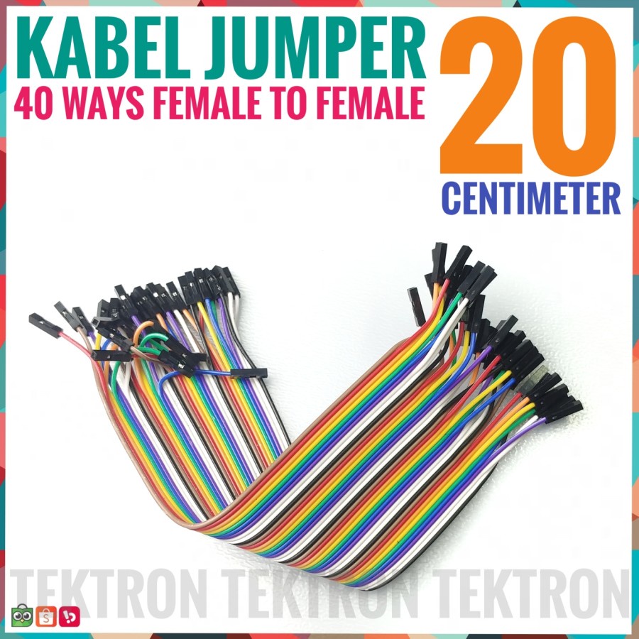 Jual Kabel Jumper FEMALE to FEMALE 40 Ways 20cm Cable Arduino 40P 40pcs ...