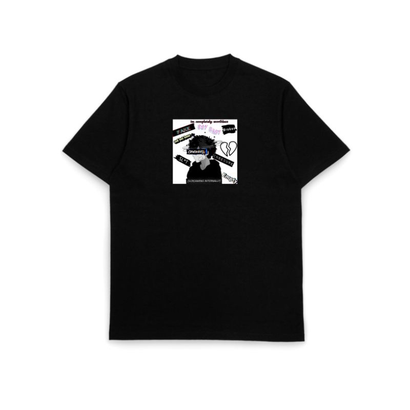 Jual Kaos hitam anime aesthetic | Kaos hitam estetik | Kaos hitam ...