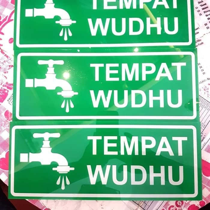 Jual plat / akrilik tempat wudhu 30X10CM / sign tempat wudhu | Shopee ...