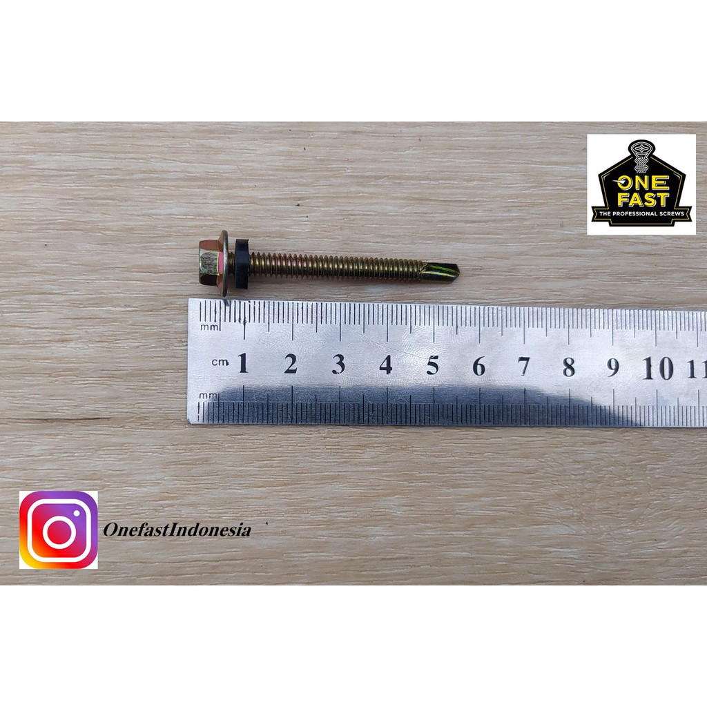 Jual #12x50 SKRUP ROOFING ATAP SDS KARET KUNING ONEFAST ISI 200 pcs ...