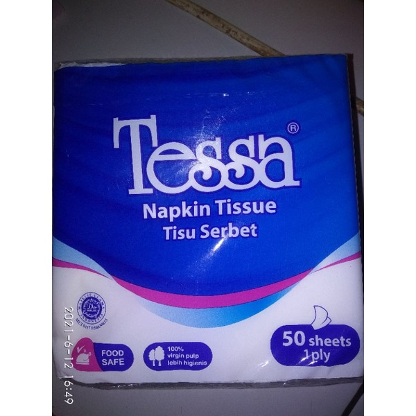 Jual tessa napkin tissue tisu serbet 50 sheets 1ply | Shopee Indonesia