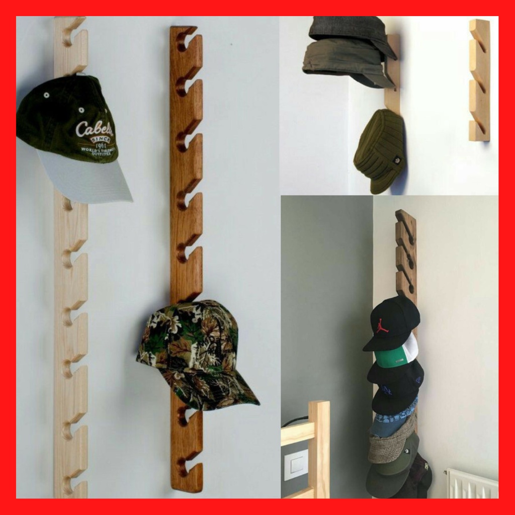Jual Rak Topi Dinding Bahan Kayu Djati Bhelanda Murah Gantungan Topi ...