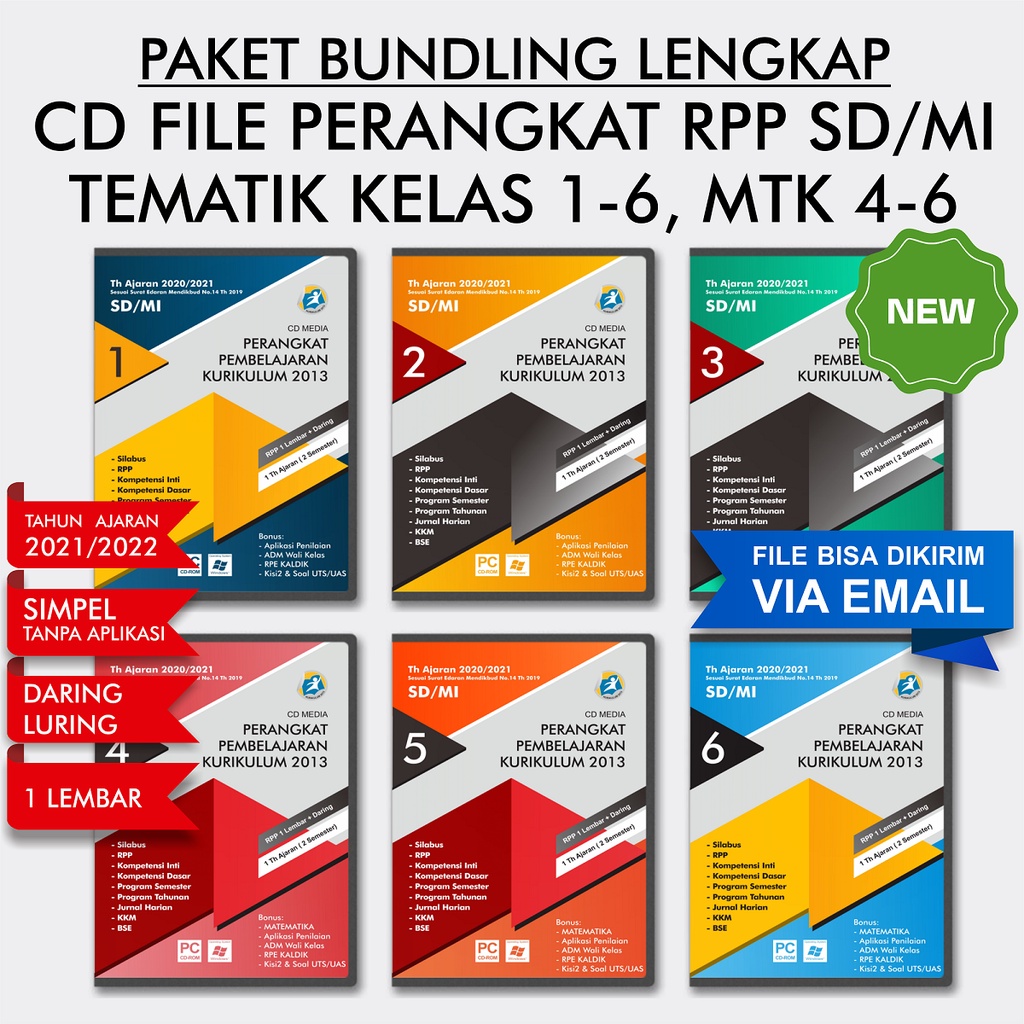 Jual PAKET BUNDLING LENGKAP CD RPP SD KURIKULUM MERDEKA, TEMATIK 1-6 + MATEMATIKA 4-6 DARING ...