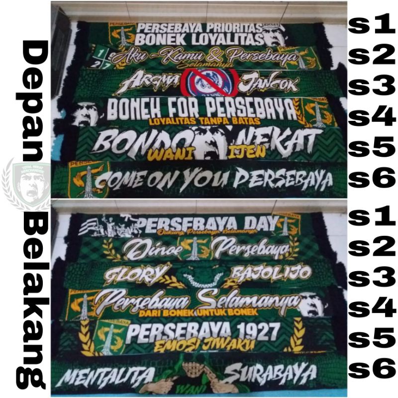 Jual Syal persebaya bonek premium scarf rajut tebal dan panjang ...