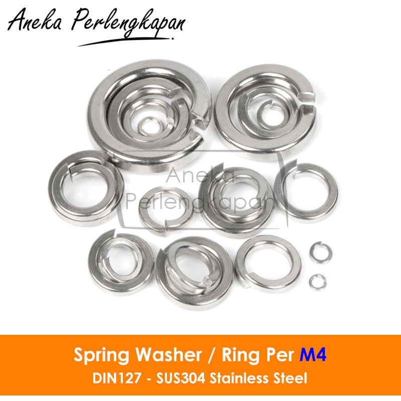 Jual DIN127 Spring Washer / Ring Per Stainless Steel SUS304 M4 | Shopee ...
