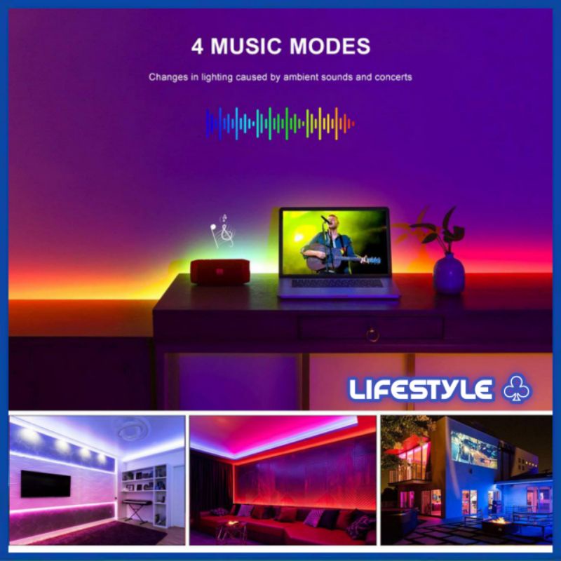 Jual lampu meja kerja belajar ruangan led strip rgb hiasan belakang ...