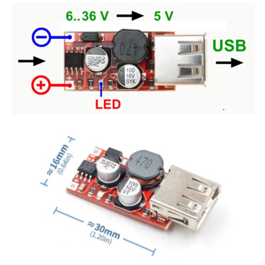 Jual Modul USB 5V 3A Charger HP Power Bank- DC Step Down | Shopee Indonesia