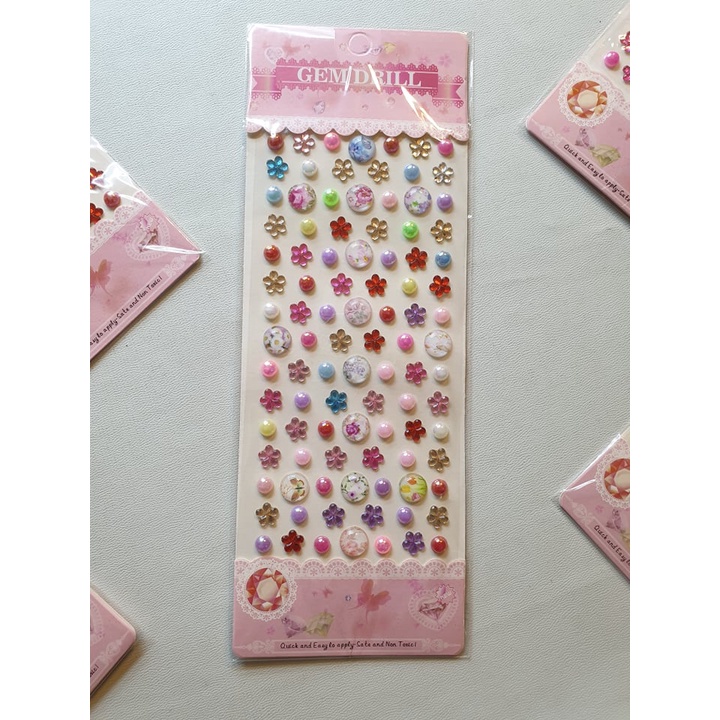 Jual STICKER RESIN PEARL/GEM DRILL STICKER BLINK BLINK FLOWER STICKER ...