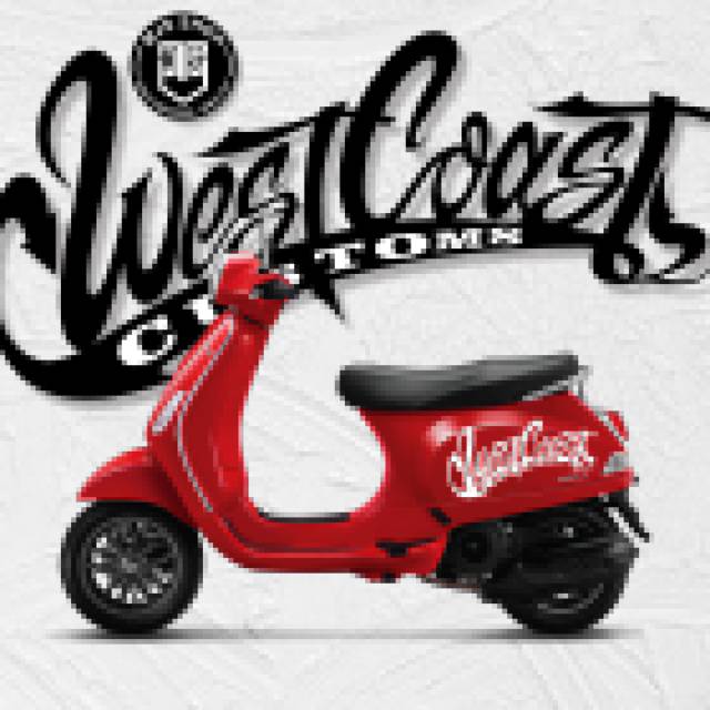 Jual Sticker stiker west coast custom vespa scoppy fino dan mobil ...