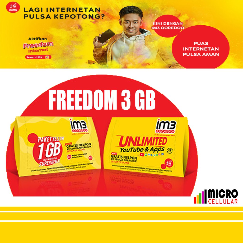 Jual Kartu Perdana INDOSAT Freedom 3 GB - Kuota Reguler 24 Jam (Aktif ...