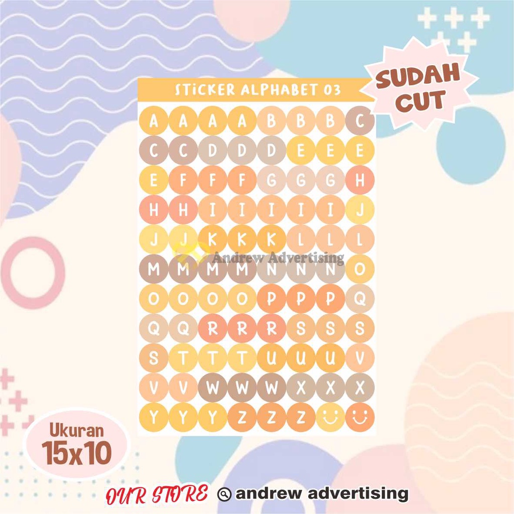 Jual STIKER ALPHABET DECO STIKER HURUF LUCU BULAT | Shopee Indonesia