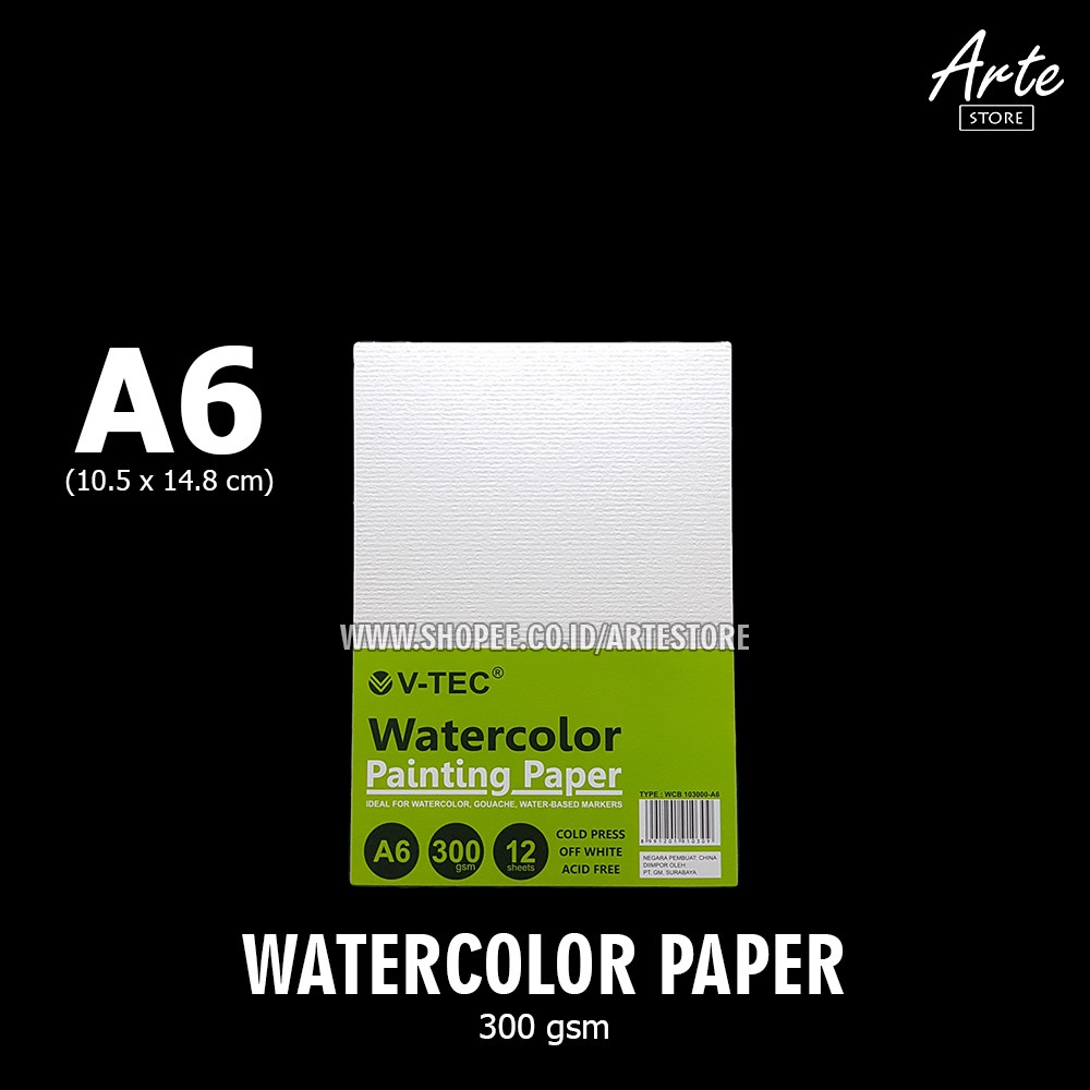 Jual Kertas Gambar V-TEC - Watercolor Paper A6 (300 gsm) | Shopee Indonesia