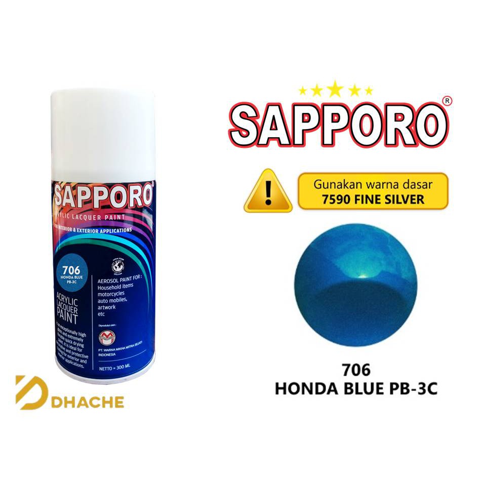 Jual Cat Semprot Sapporo Honda Blue PB-3C 706 / pylox/pylok 300cc ...