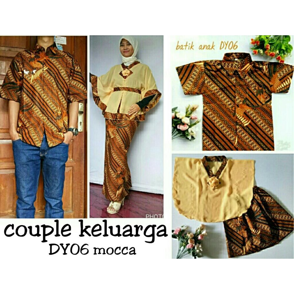 Jual baju couple batik keluarga terbaru termurah DY06 mocca | Shopee Indonesia