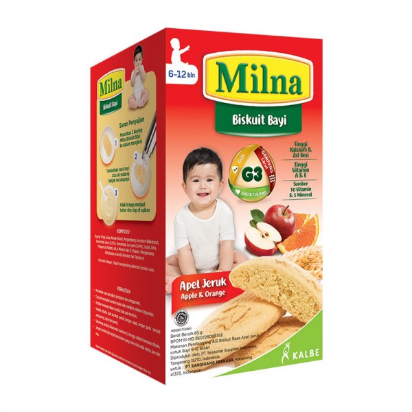 Jual Milna Biskuit Bayi Apel Jeruk 65gr / snack bayi / snack anak ...