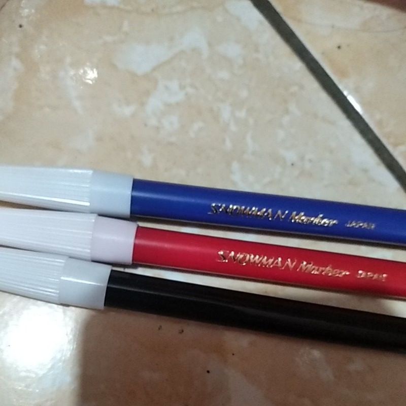 Jual Ecer 1 spidol snowman kecil warna merah biru dan hitam spidol ...