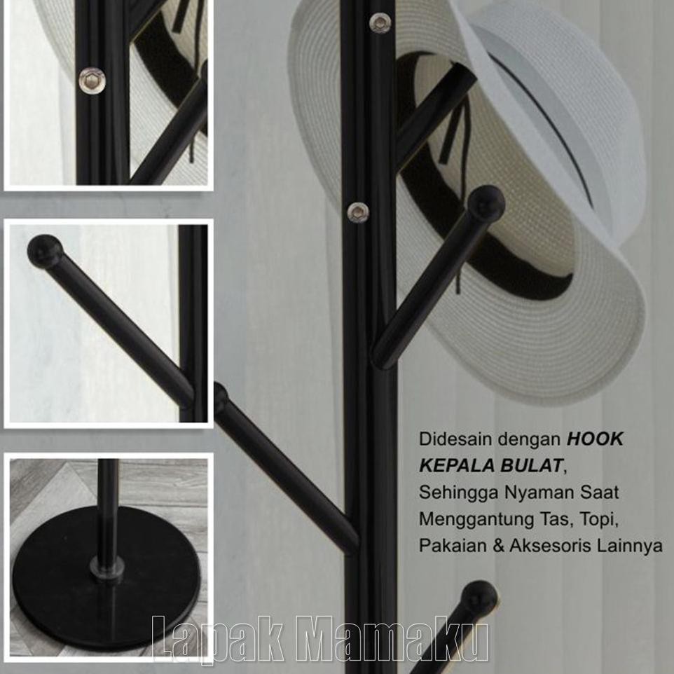 Jual QDE Gantungan Baju Tiang / Standhanger / Bercabang 8 Hook / Jaket ...