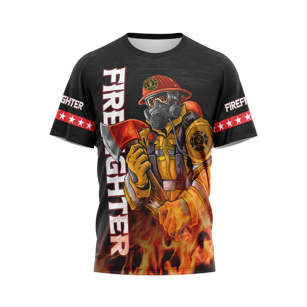 Jual Jersey Fire Fighter Pemadam Kebakaran Pria Custom Full Printing ...