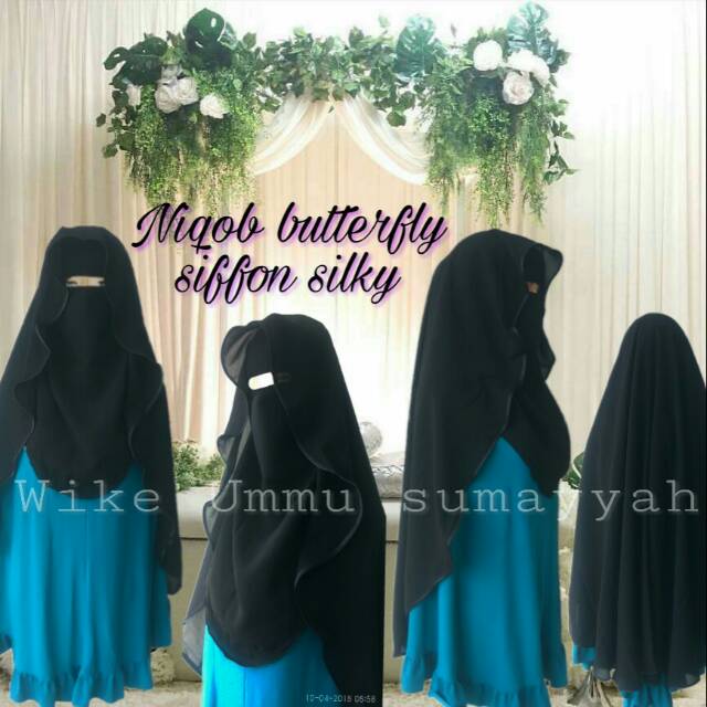 Jual Niqob cadar butterfly bisban sifon silky 4 layer | Shopee Indonesia
