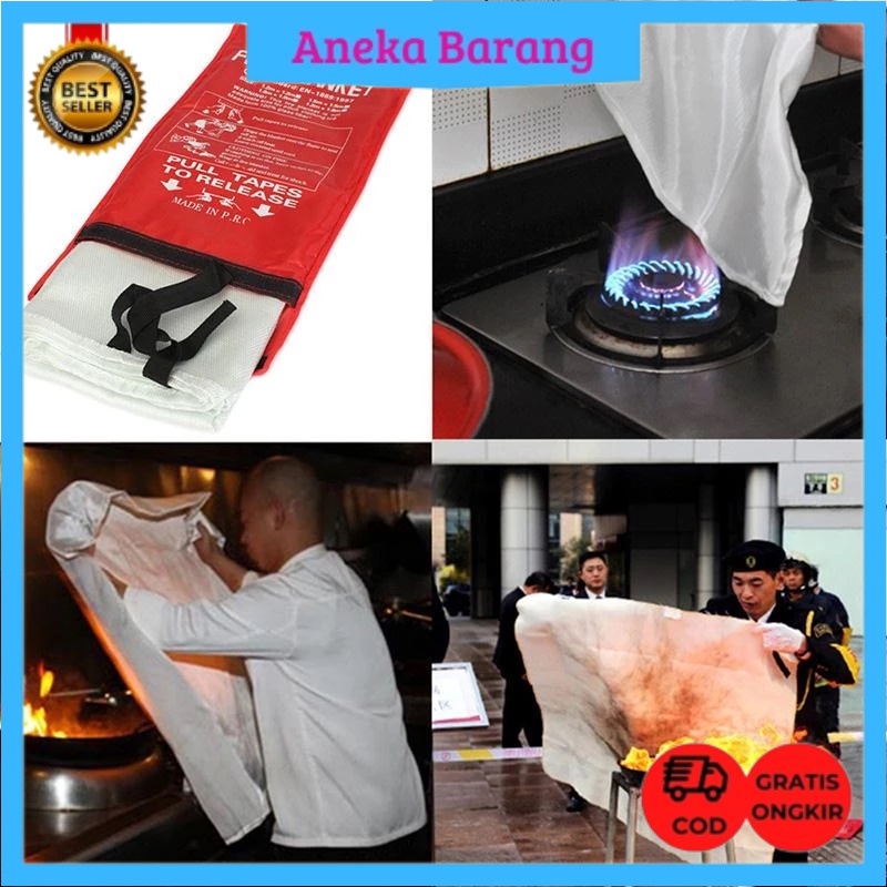 Jual 1M X 1M Selimut Api Tertutup Pemadam Kebakaran Tenda Perahu ...