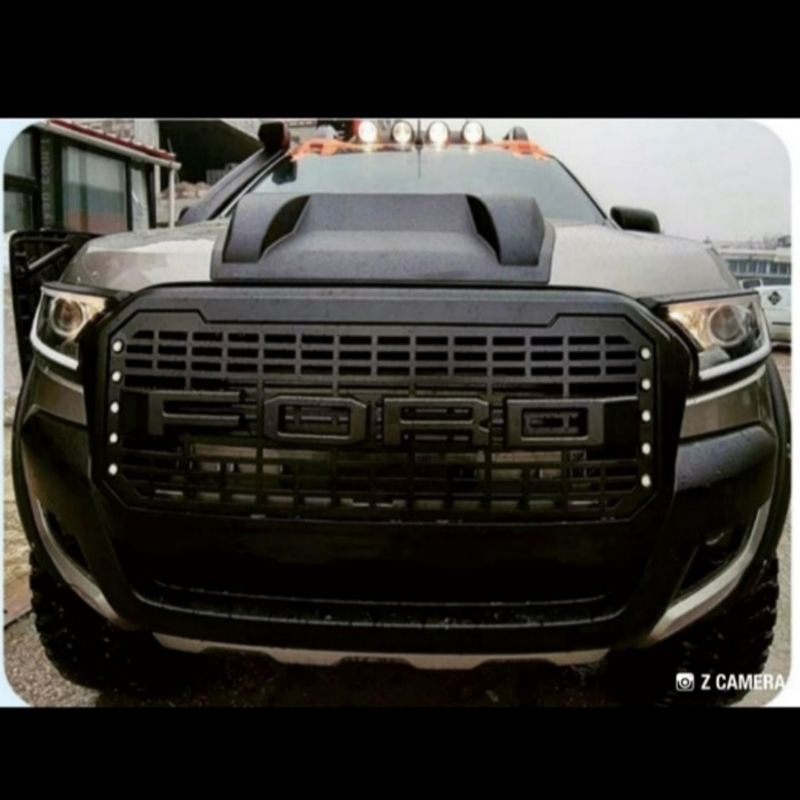 Jual grill ford ranger t7 2015-2016-2017-2018-2019 LED full hitam doff ...
