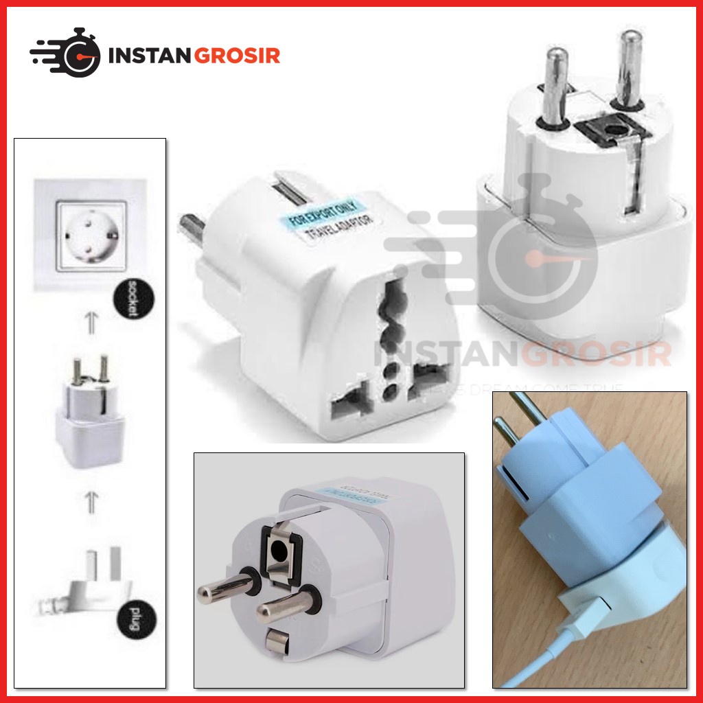Jual Travel adaptor Converter sambungan Batok colokan kaki 3 ke 2 ...