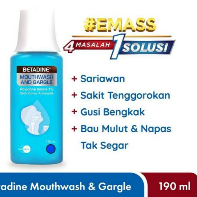 Jual BETADINE MOUTHWASH & GARGLE OBAT KUMUR ANTISEPTIK 190ML | Shopee Indonesia