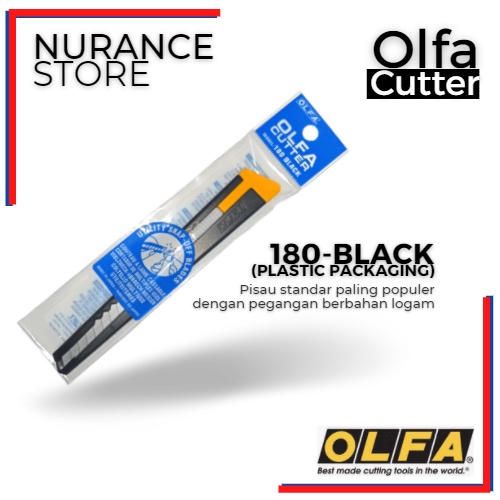 Jual CUTTER OLFA 180 Black (PLASTIC PACKAGING) | Shopee Indonesia