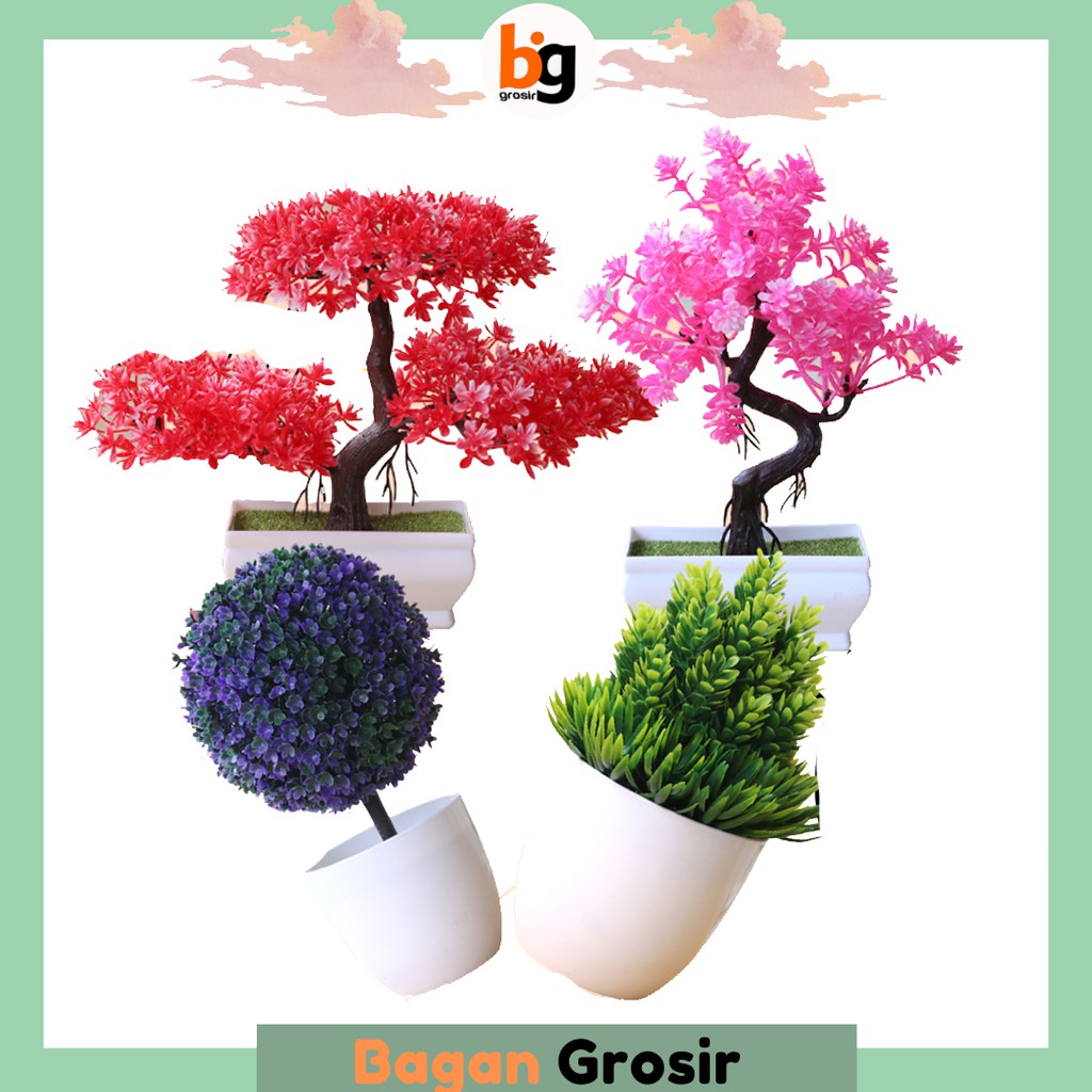 Jual BG Bunga Hias Ornamen Pot Bonsai Tanaman Dekorasi Rumah Artficial ...