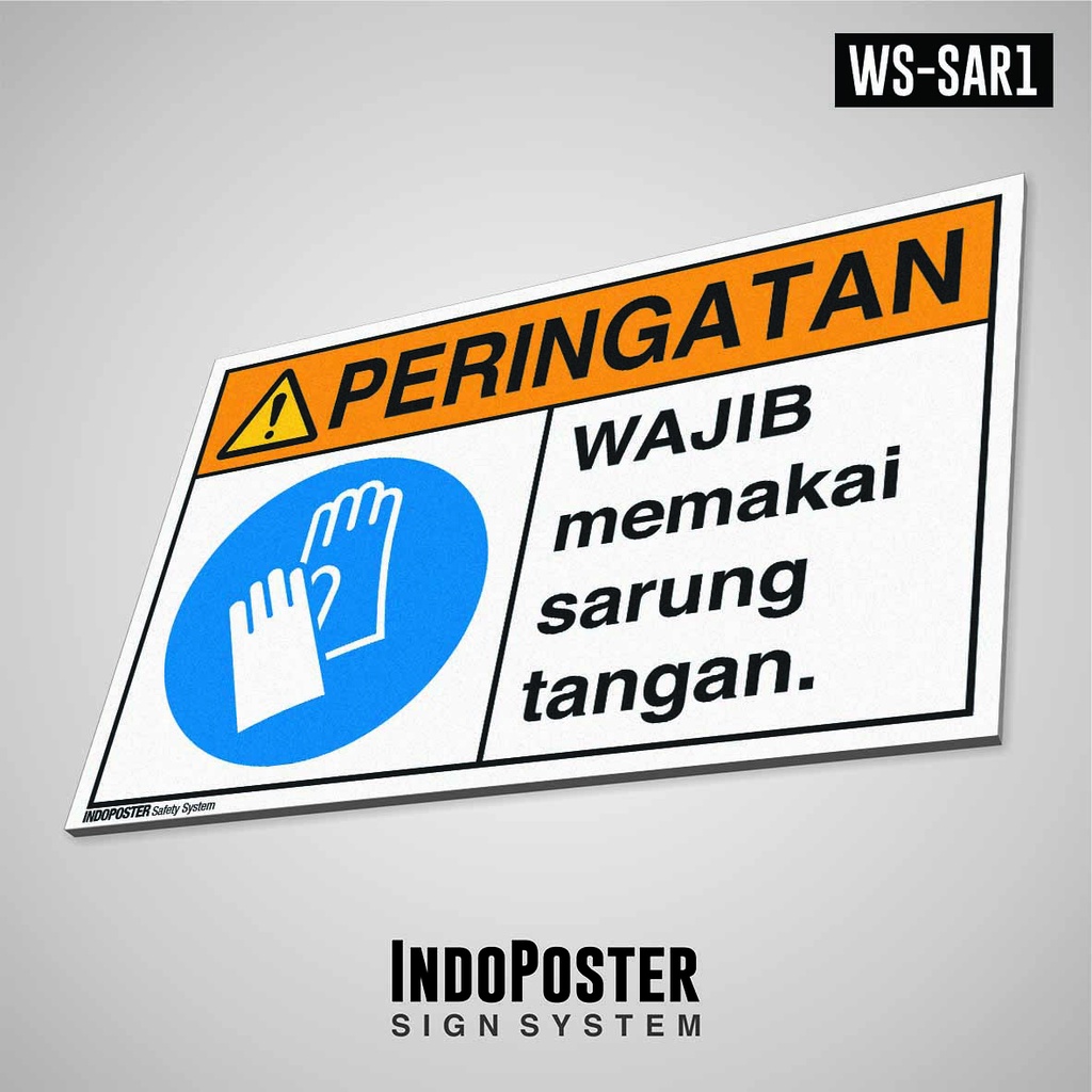 Jual Safety Sign Rambu K3 PVC ANSI Peringatan Wajib Memakai Sarung ...